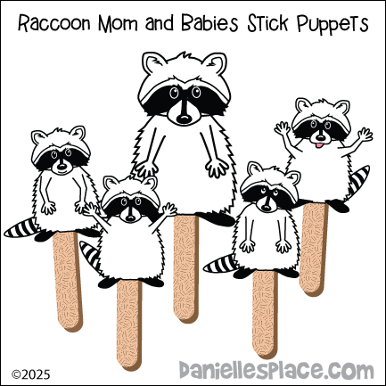raccoon-stick-puppets-pic-6-109 - Printable Craft Patterns