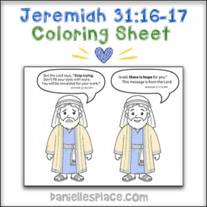 Bible Activity Sheets Jeremiah Stick Puppet Craft and Coloring Sheet ...