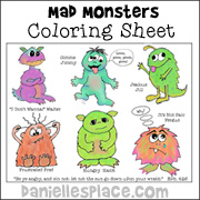 mad-monsters-coloring-sheet-pic-sm - Printable Craft Patterns