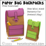 Free Paper Bag Backpacks Printable Patterns - Printable Craft Patterns