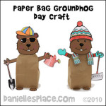 Animal Crafts Groundhog Paper Bag Craft for Kids 3 pages Groundhog ...