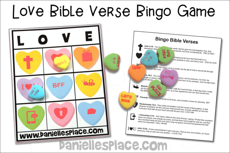 Bible Crafts Twenty printable Bible Verse Bingo Cards. Each heart has a ...