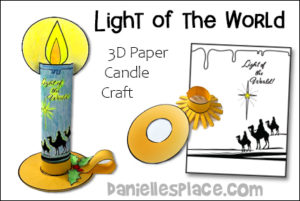 Bible Crafts 3D Paper Christmas Candle Craft for Children's Ministry ...